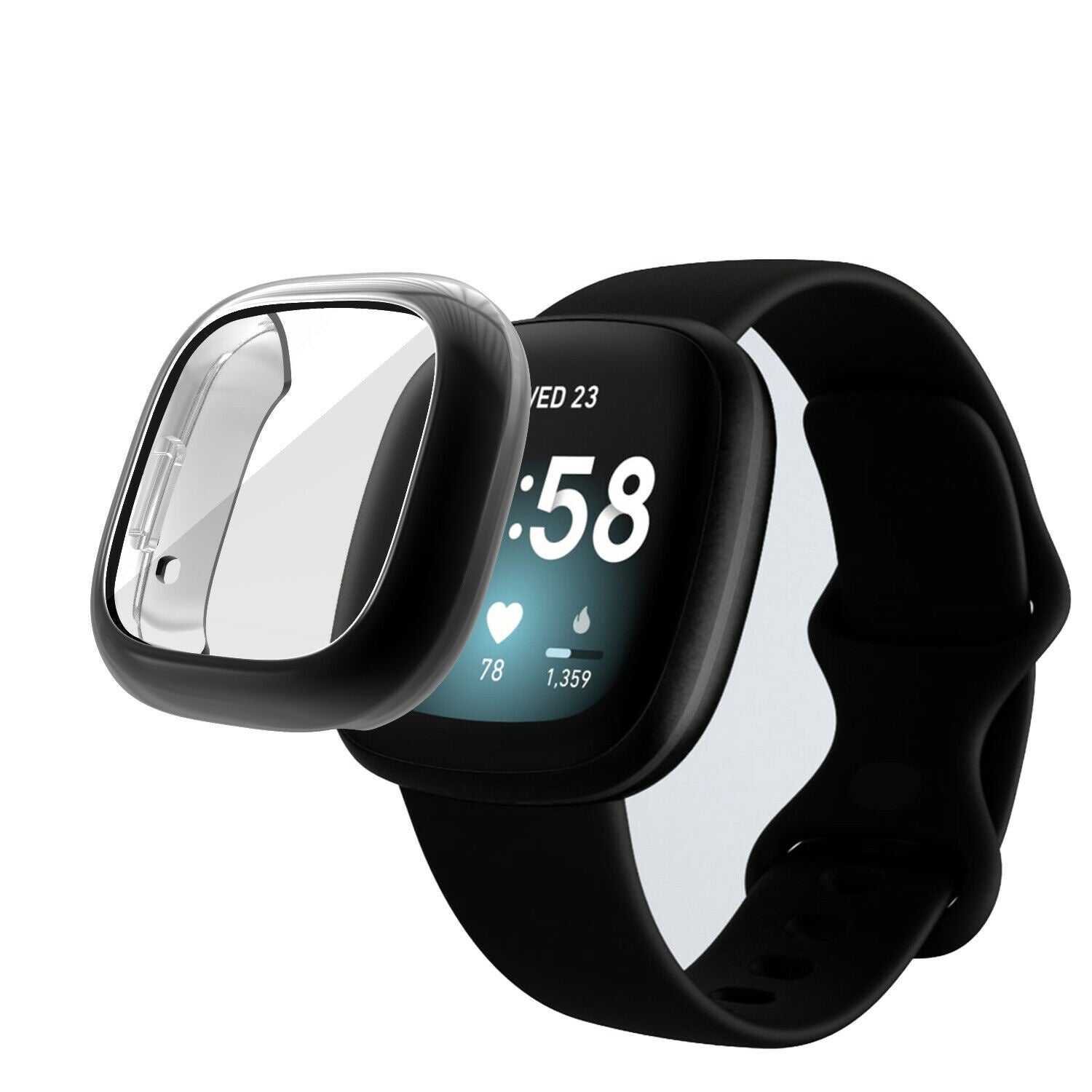 Fitbit Versa 3 Case (Schwarz)